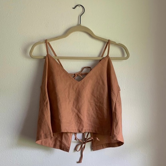 Tops | Linen Open Back Top Adjustable | Poshmark